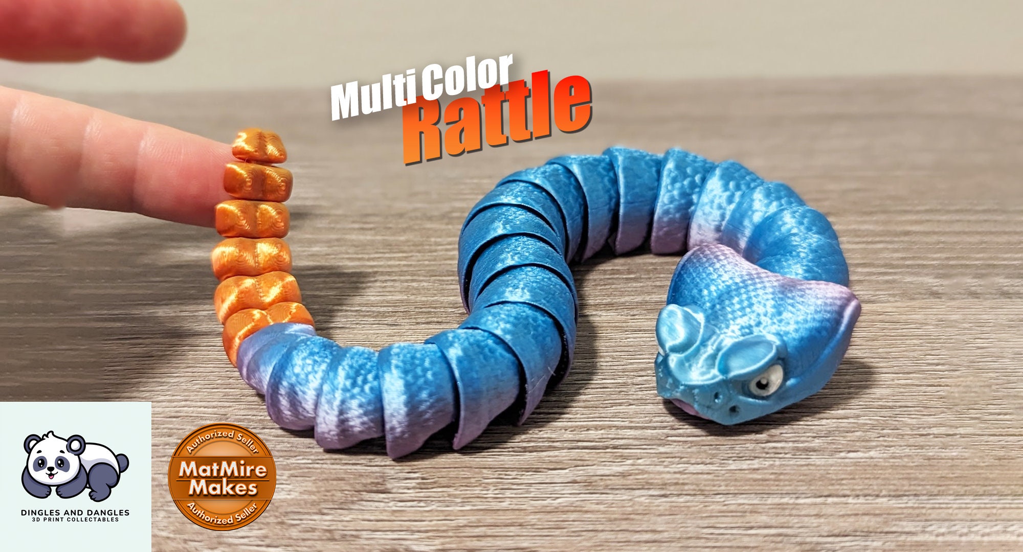 Realistic Rattlesnake With Authentic Rattle 3d Collectable Sensory Toy ...