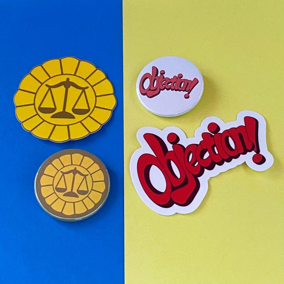 Ace Attorney Defense Badge / Objection Button & Sticker - Etsy