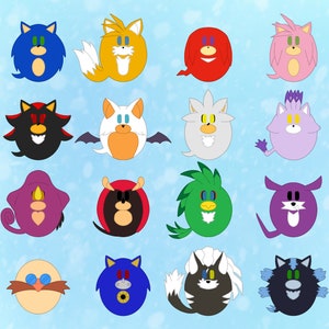 Sonic the Hedgehog & Other Characters Blob Stickers - Etsy