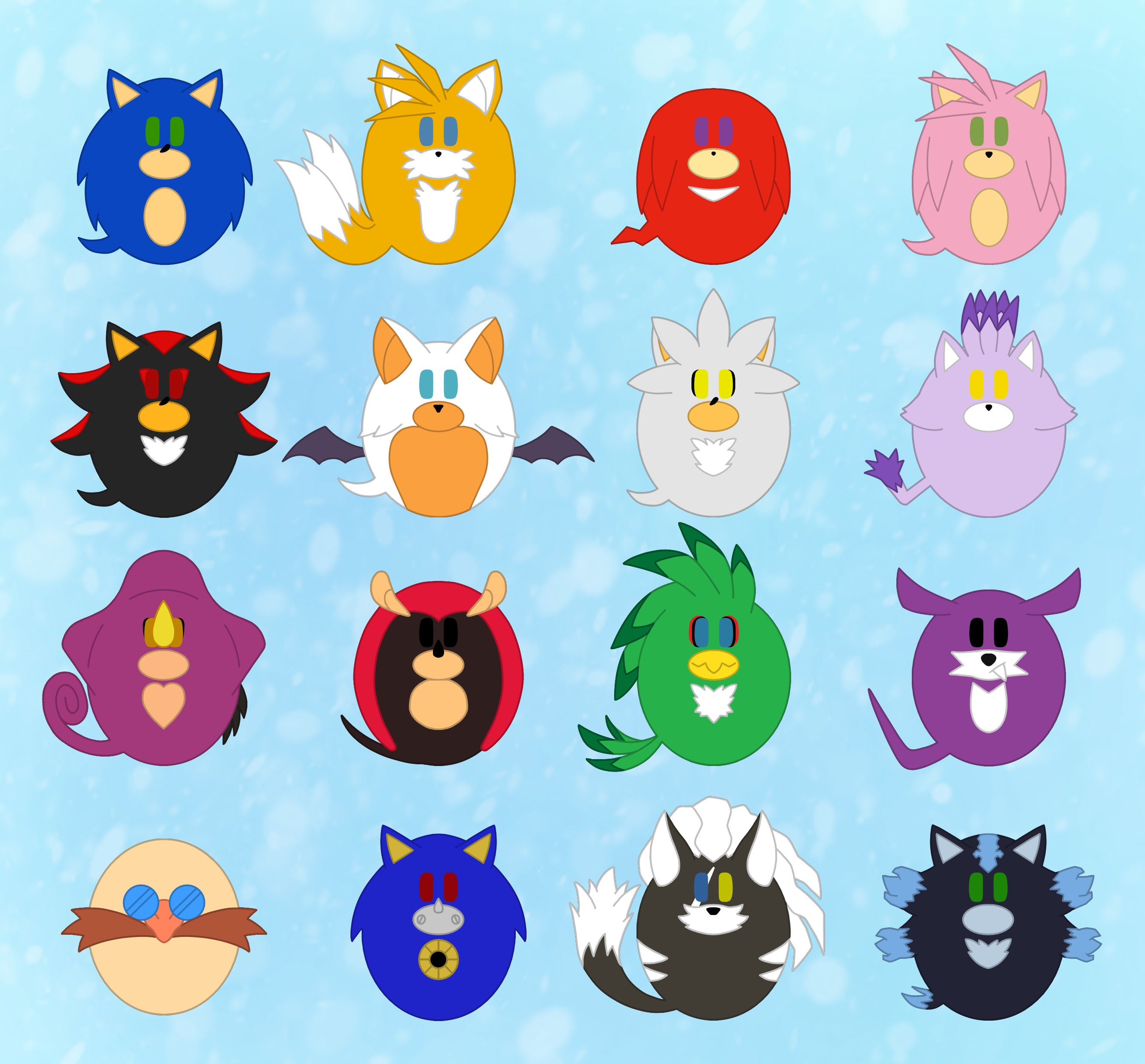Sonic the Hedgehog & Other Characters Blob Stickers - Etsy