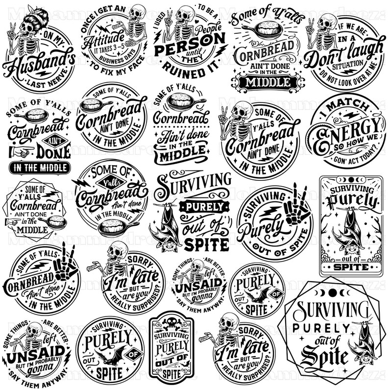 Skeleton Quotes SVG Bundle, Sarcastic Svg, Funny Skeleton Svg, Snarky ...