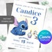 Stitch Birthday Invitation Template Full Customizable on Canva Instant ...