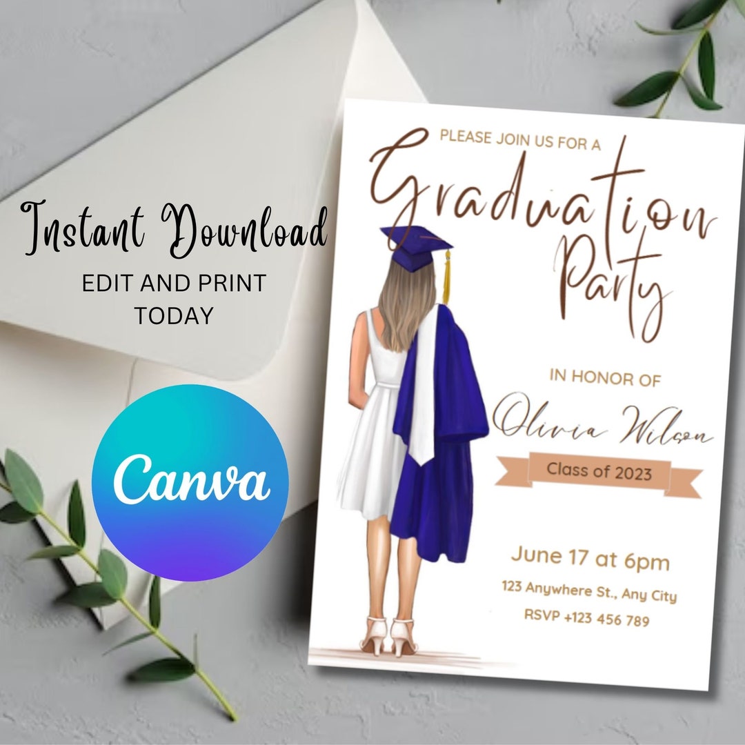 Editable Graduation Party Invitation Template (digital Invite) - Etsy