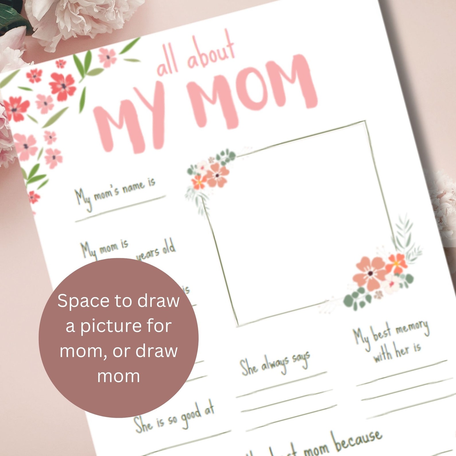 All About My Mom, Mother's Day Gift, All About My Mum, Mother's Day ...