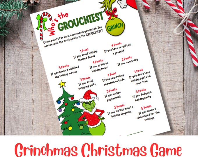 4 Grinch Games Bundle, Funny Grinch Christmas Games for Kids, Christmas ...