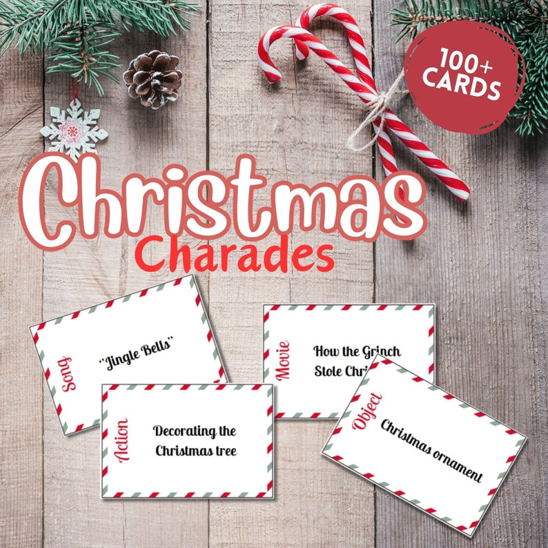 Christmas Charades, Christmas Party Game, Printable Christmas Party ...