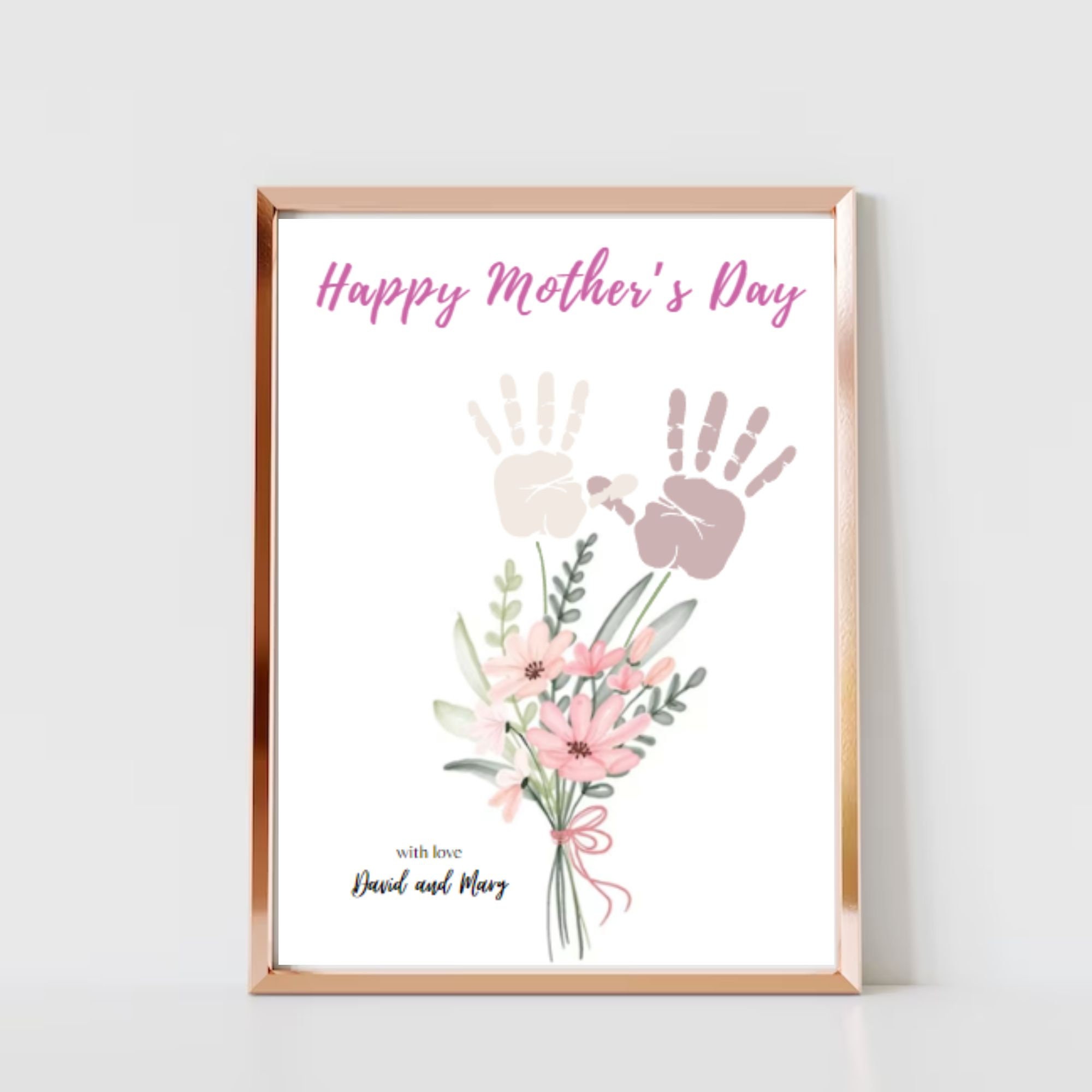 Mother's Day Handprint Art, DIY Flower Bouquet Gift (printable) - Etsy