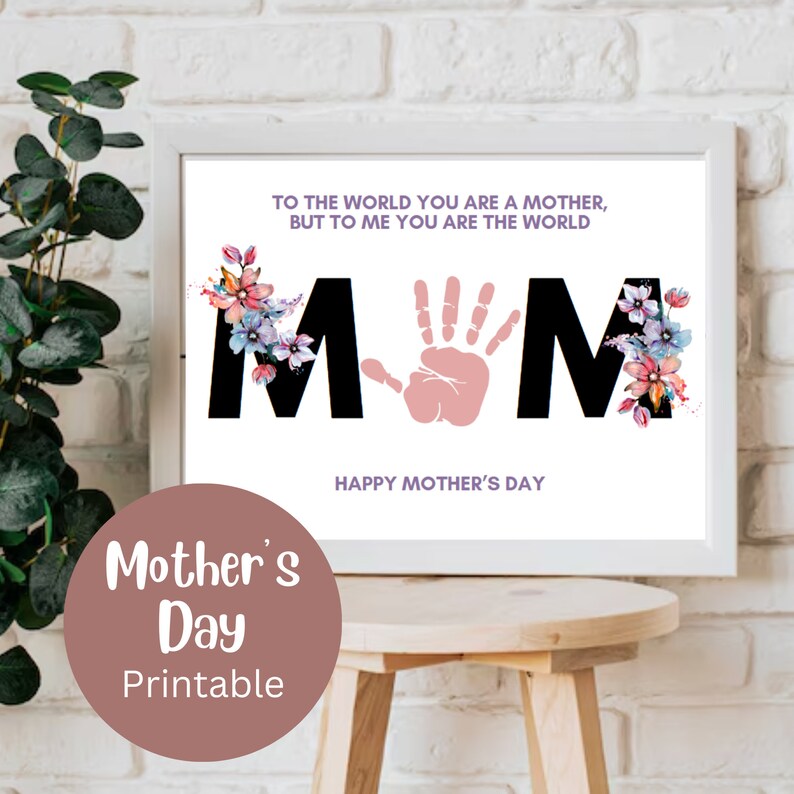 Mother's Day Handprint Art, Printable | Craft for Mom From Baby ...
