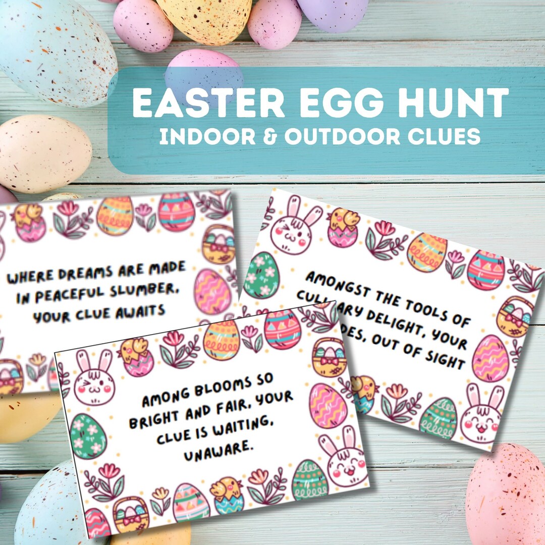 Easter Scavenger Hunt for Kids, Indoor Outdoor Easter Game, Treasure ...