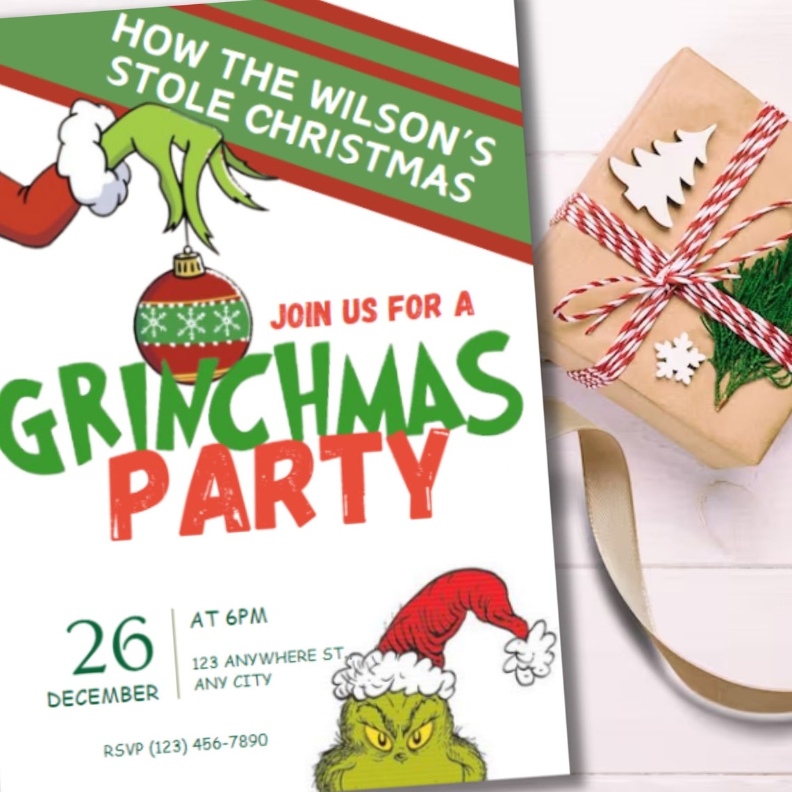Editable Grinchmas Party Invite, Christmas Party Invitation, Don't Be a ...
