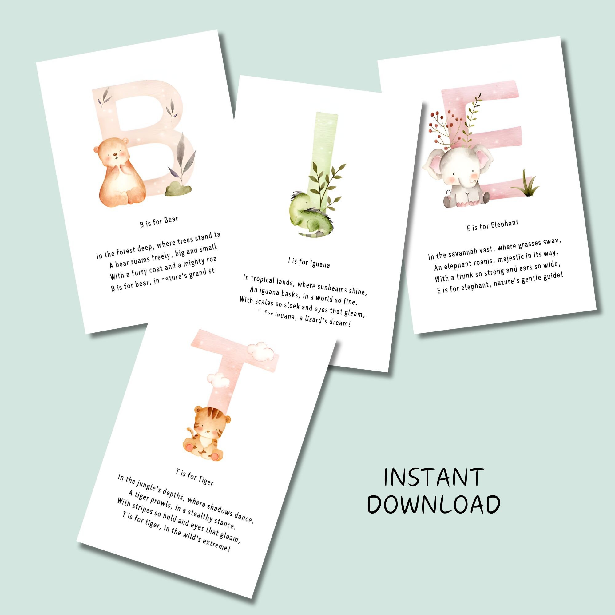 Animal Alphabet Flashcards Alphabet Flashcards ABC Flashcards Animal ...