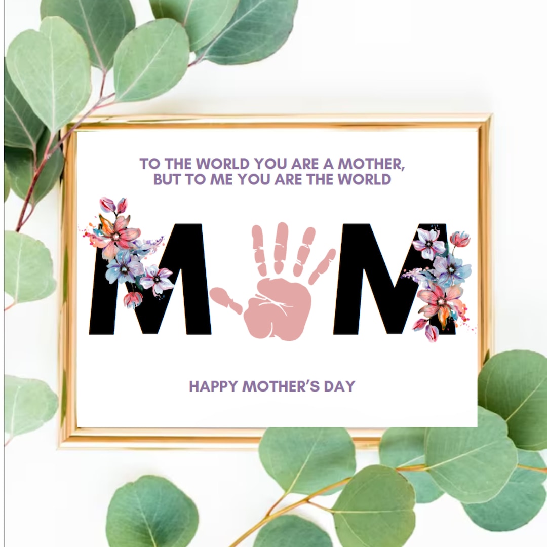 Mother's Day Handprint Art, Printable | Craft for Mom From Baby ...