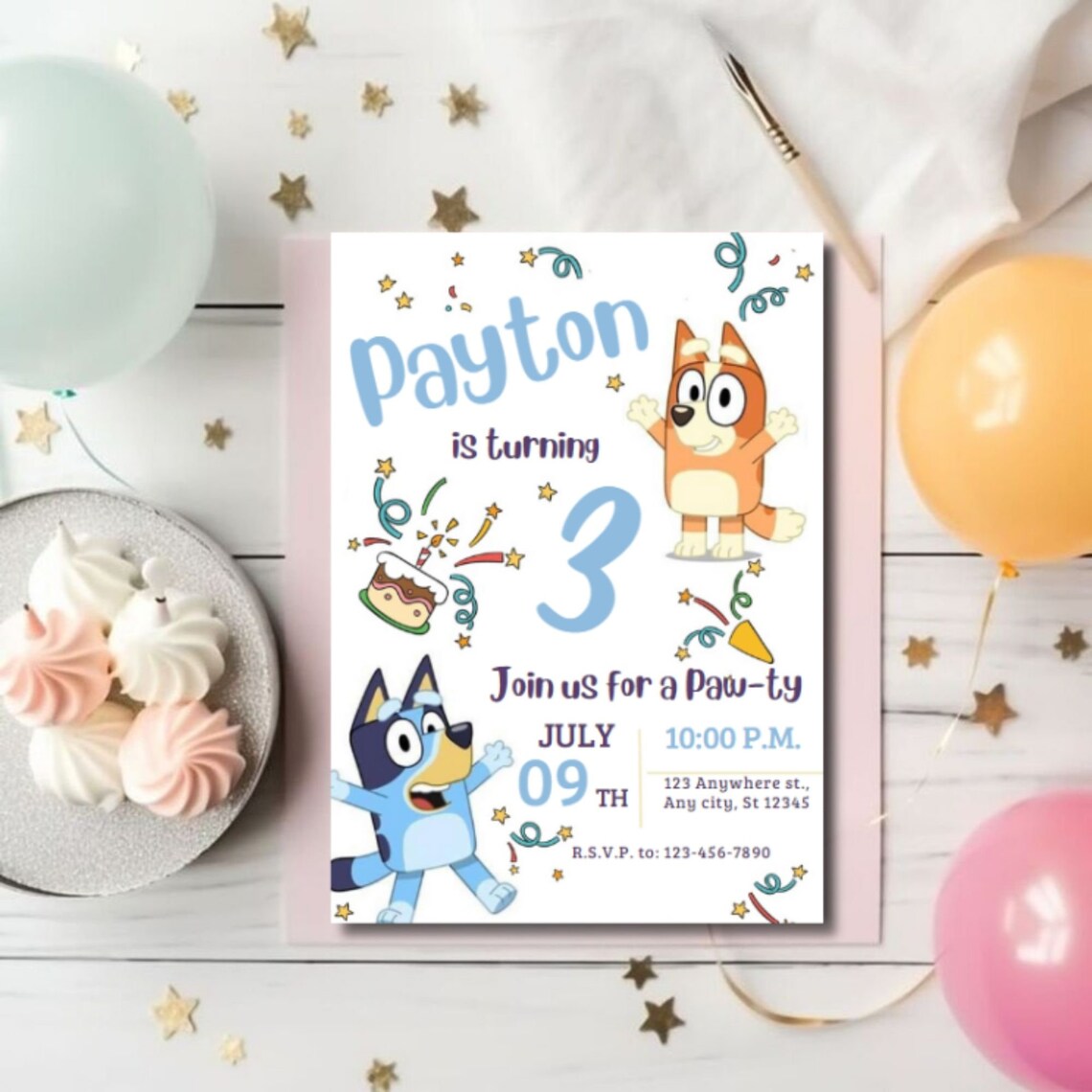 EDITABLE Bluey Invitation, Bluey Birthday Invitation, Party Invite ...