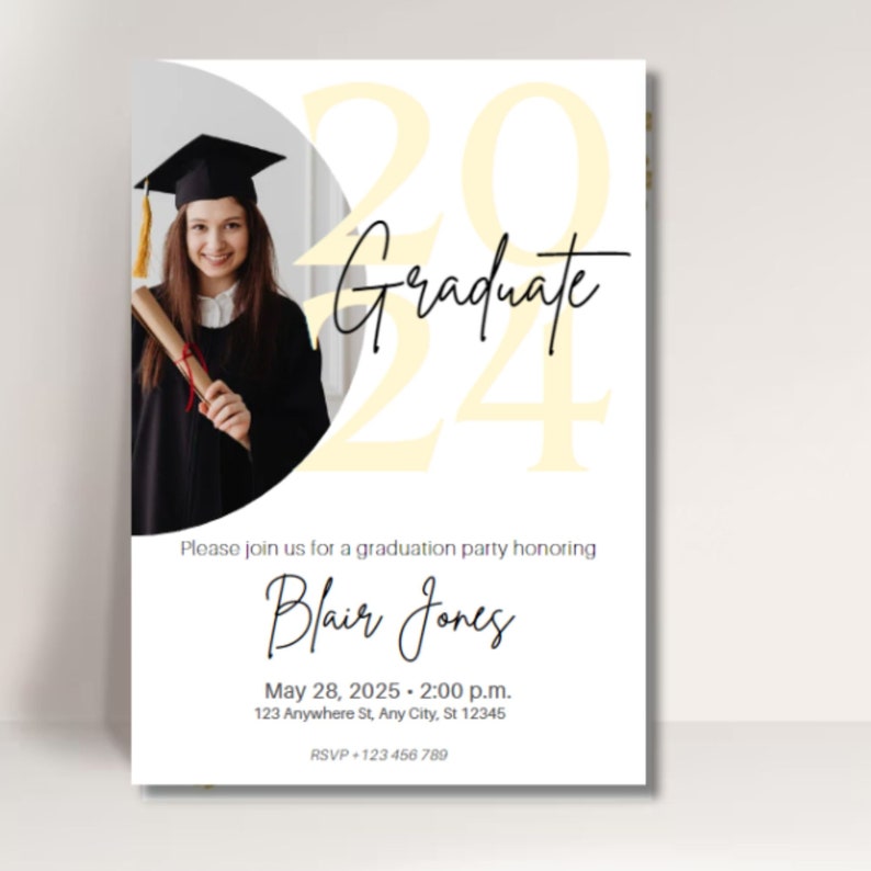 Graduation Party Invitation Template, Editable, Customizable, Print or ...