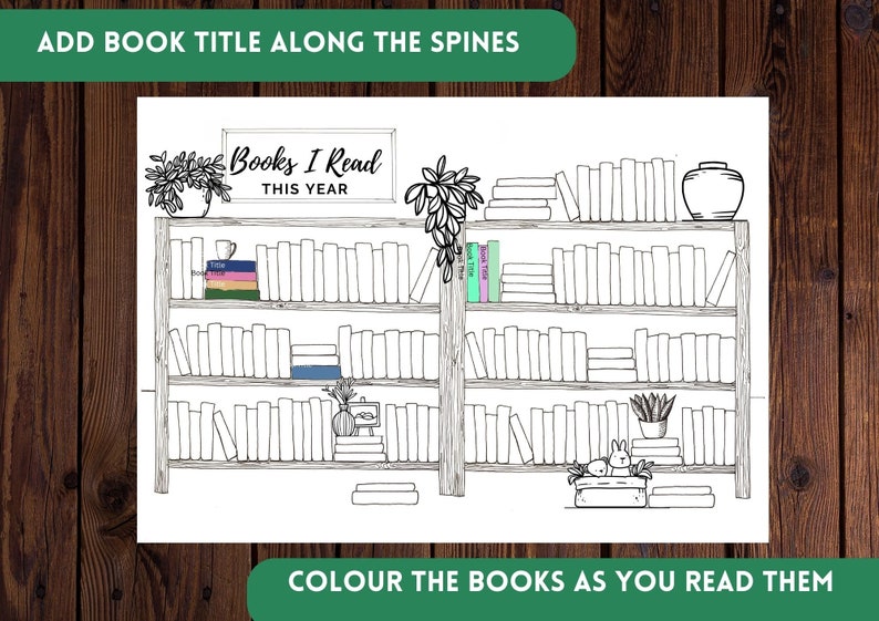Bookshelf Reading Tracker Printable, Reading Log (digital Download) - Etsy