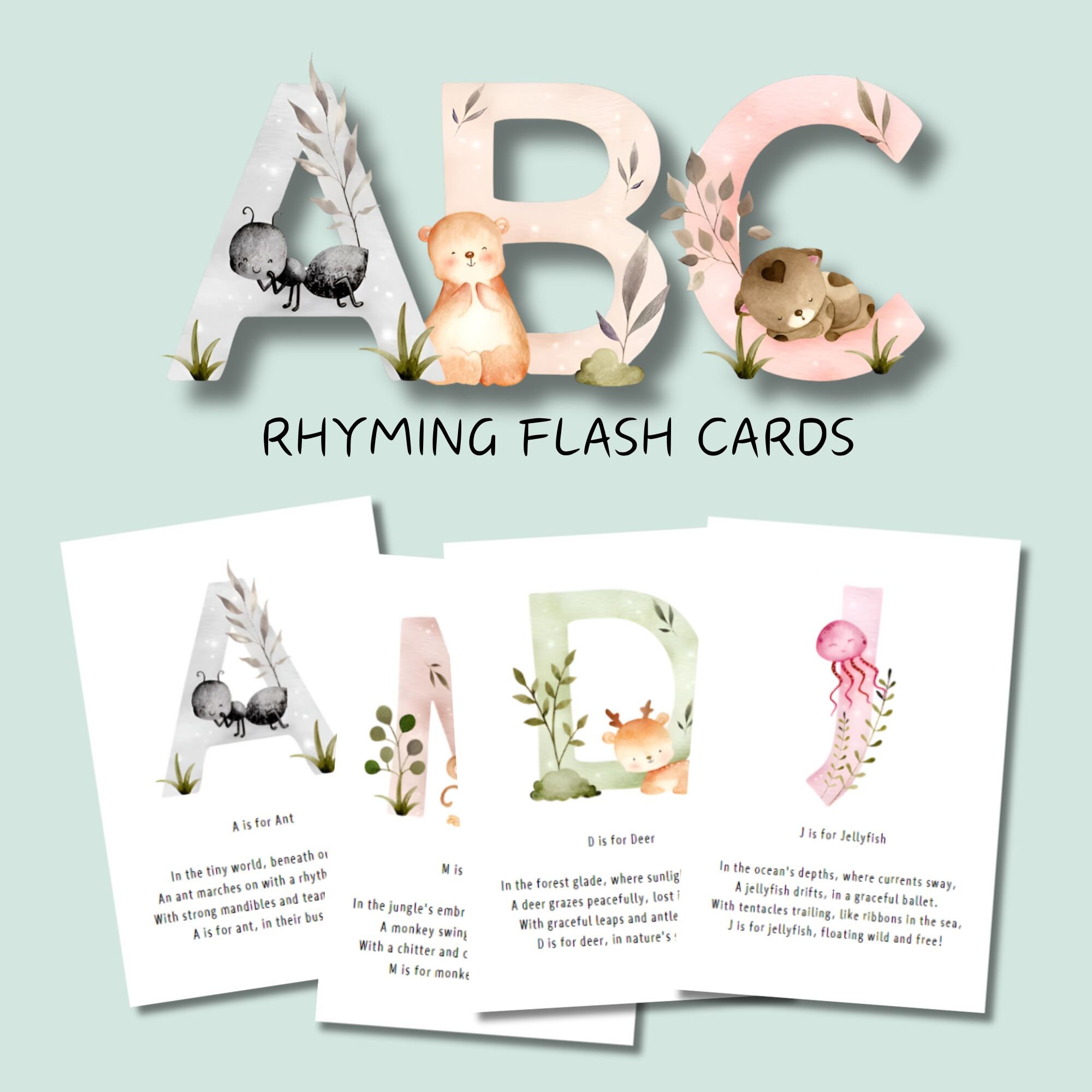 Animal Alphabet Flashcards | Alphabet Flashcards | ABC Flashcards ...