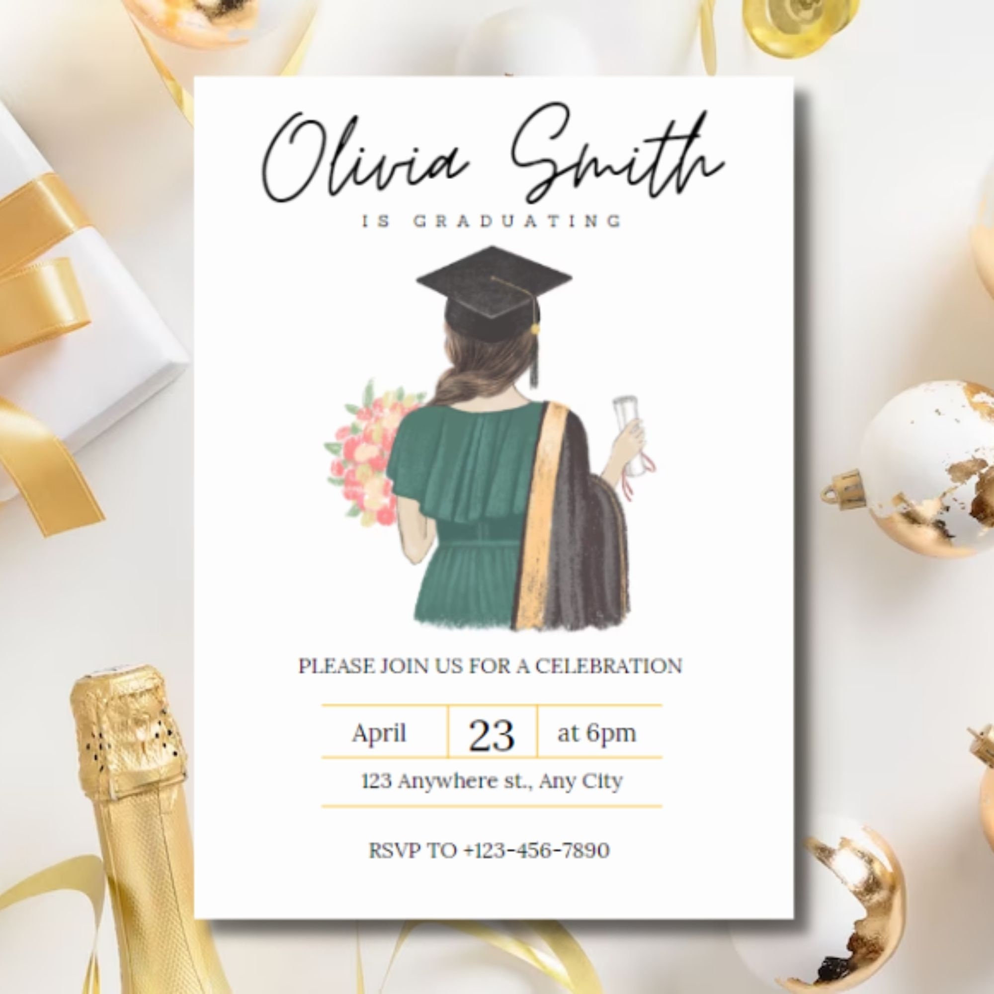 Graduation Party Invitation Template, Editable, Customizable, Print or ...