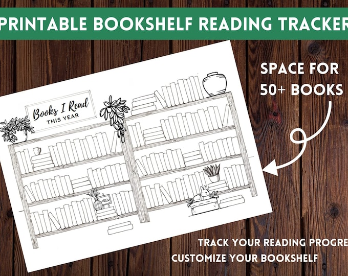 Bookshelf Reading Tracker Printable, Reading Log (digital Download) - Etsy