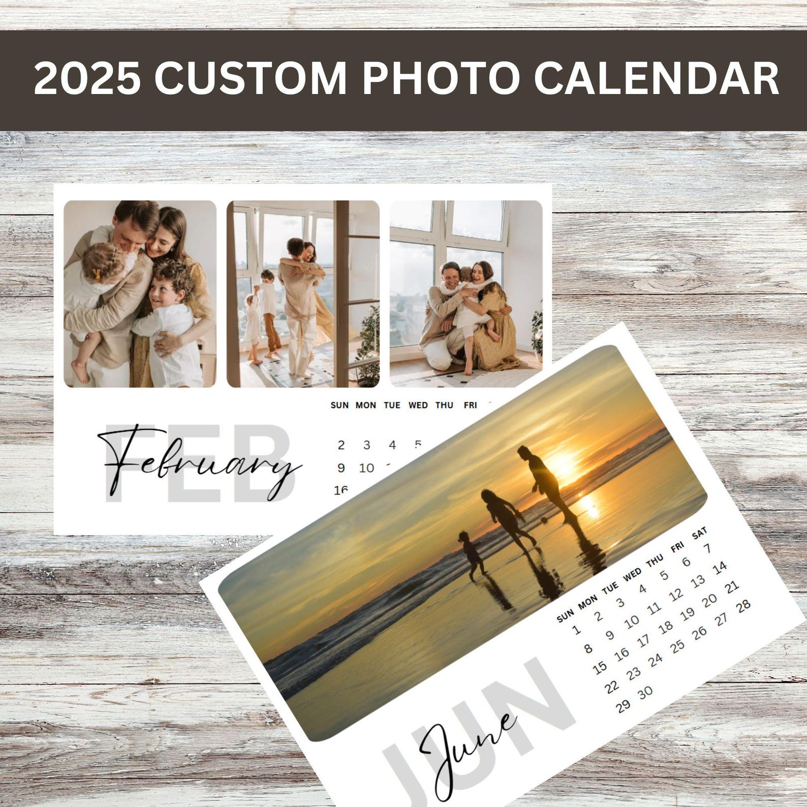 2025 Photo Calendar Template, Printable, Personalized Gift, Photo ...