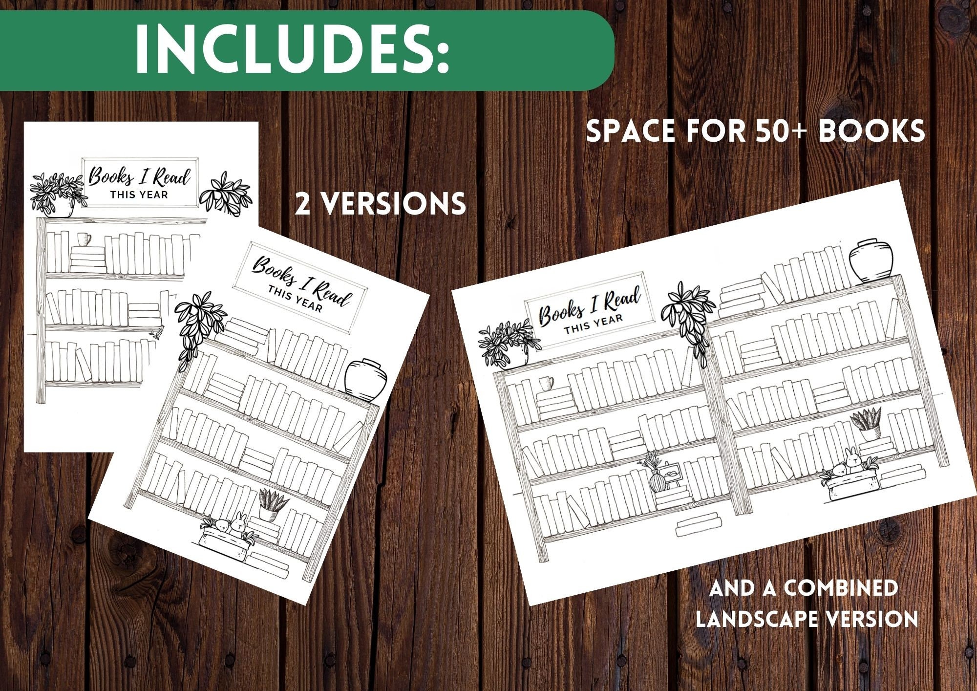 Bookshelf Reading Tracker Printable, Reading Log, Book Tracker, Books ...