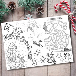 Grinch Activity Page, Printable, Christmas Holiday, Grinchmas, Instant ...