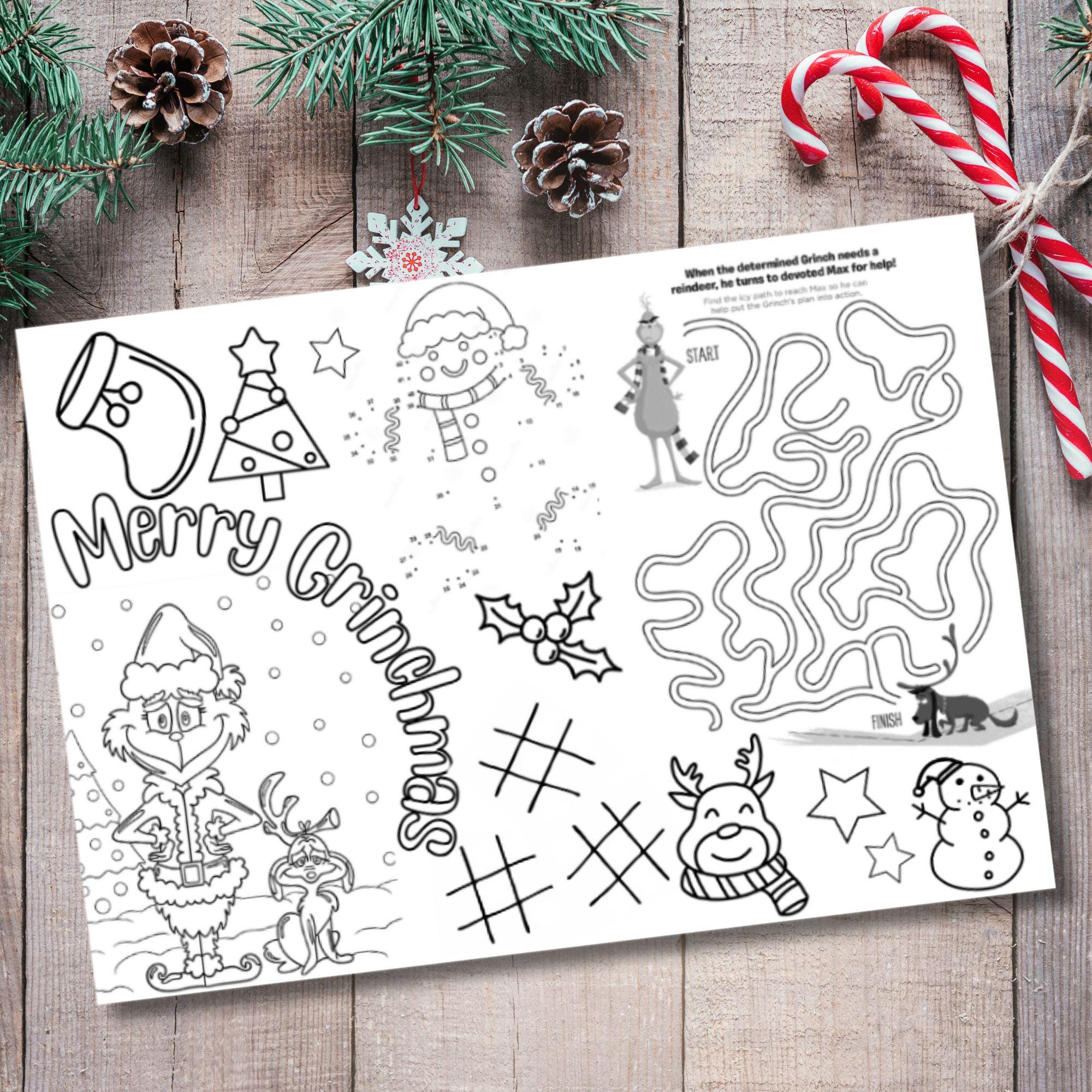 Grinch Activity Page, Printable, Christmas Holiday, Grinchmas, Instant ...