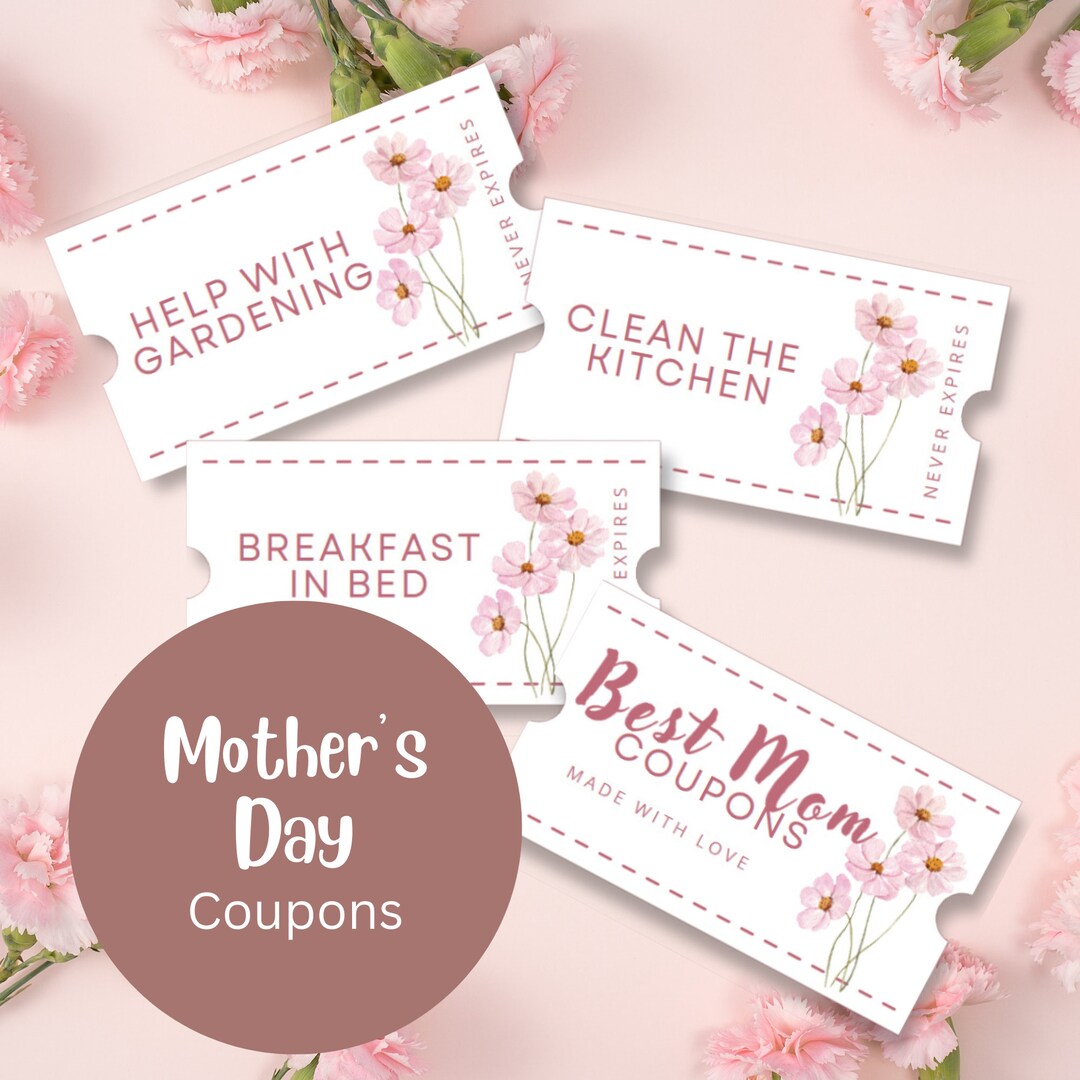 Mothers Day Coupon Book, Printable Coupon Book, Custom Coupon Book ...