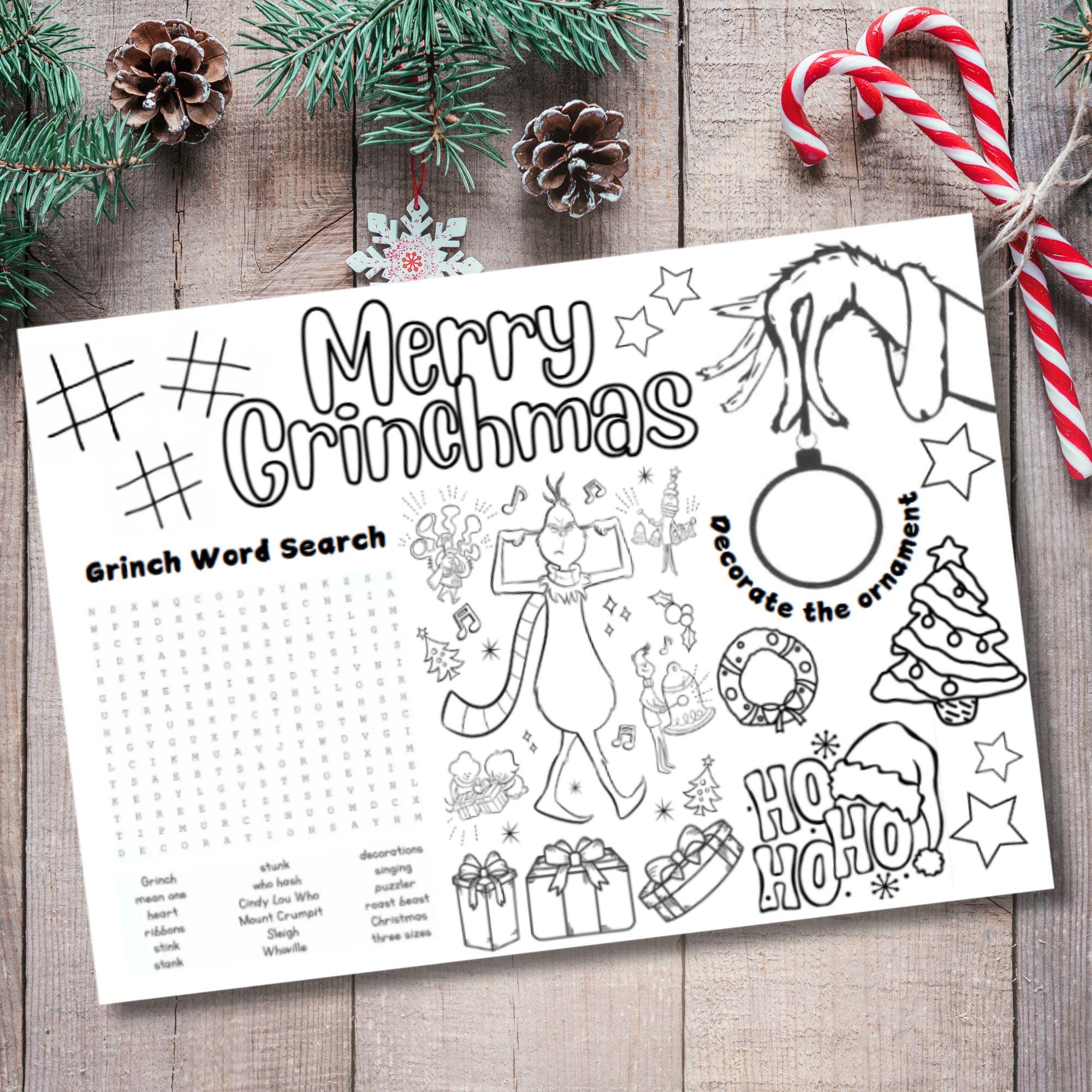 Grinch Activity Page, Printable, Christmas Holiday, Grinchmas, Instant ...