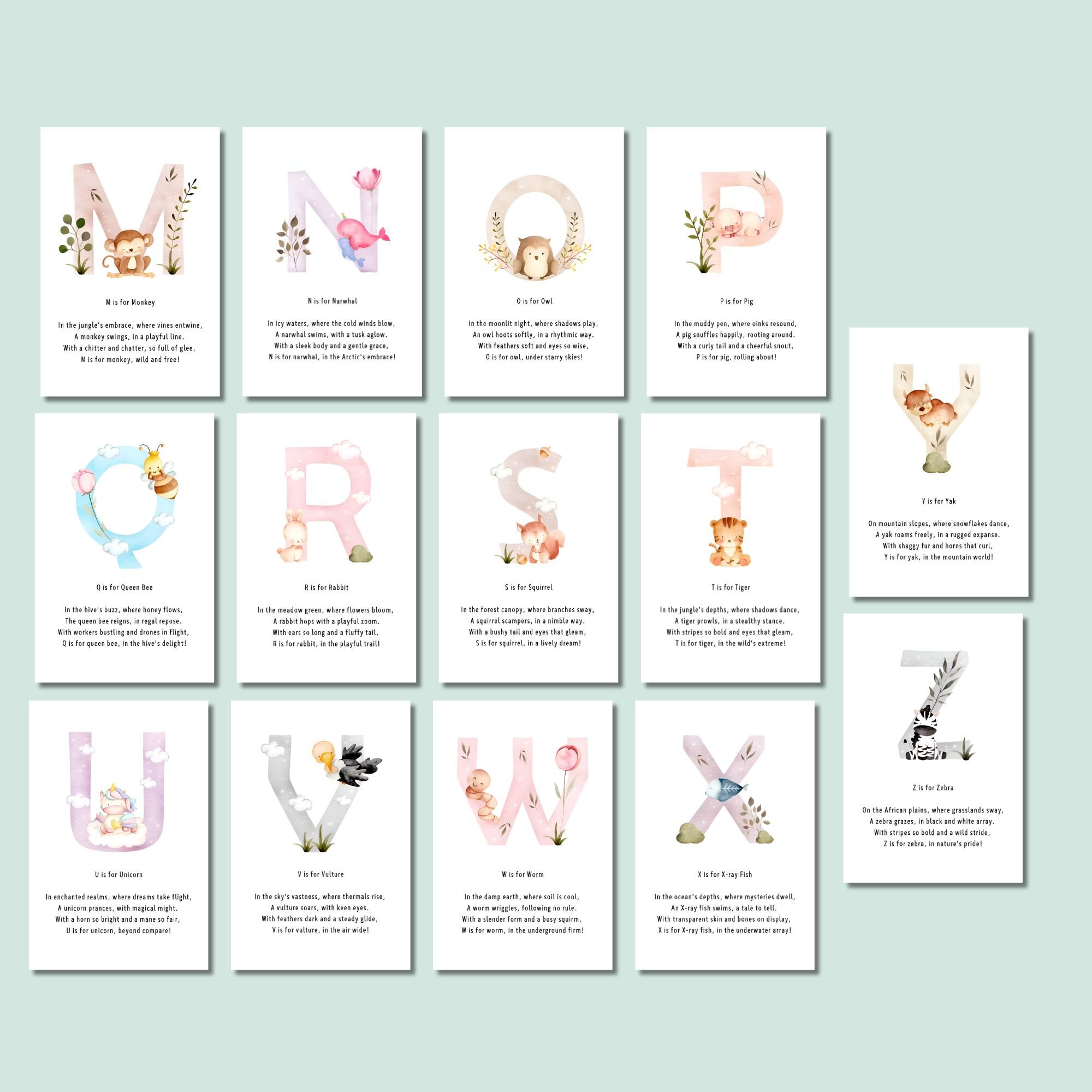 Animal Alphabet Flashcards Alphabet Flashcards ABC Flashcards Animal ...