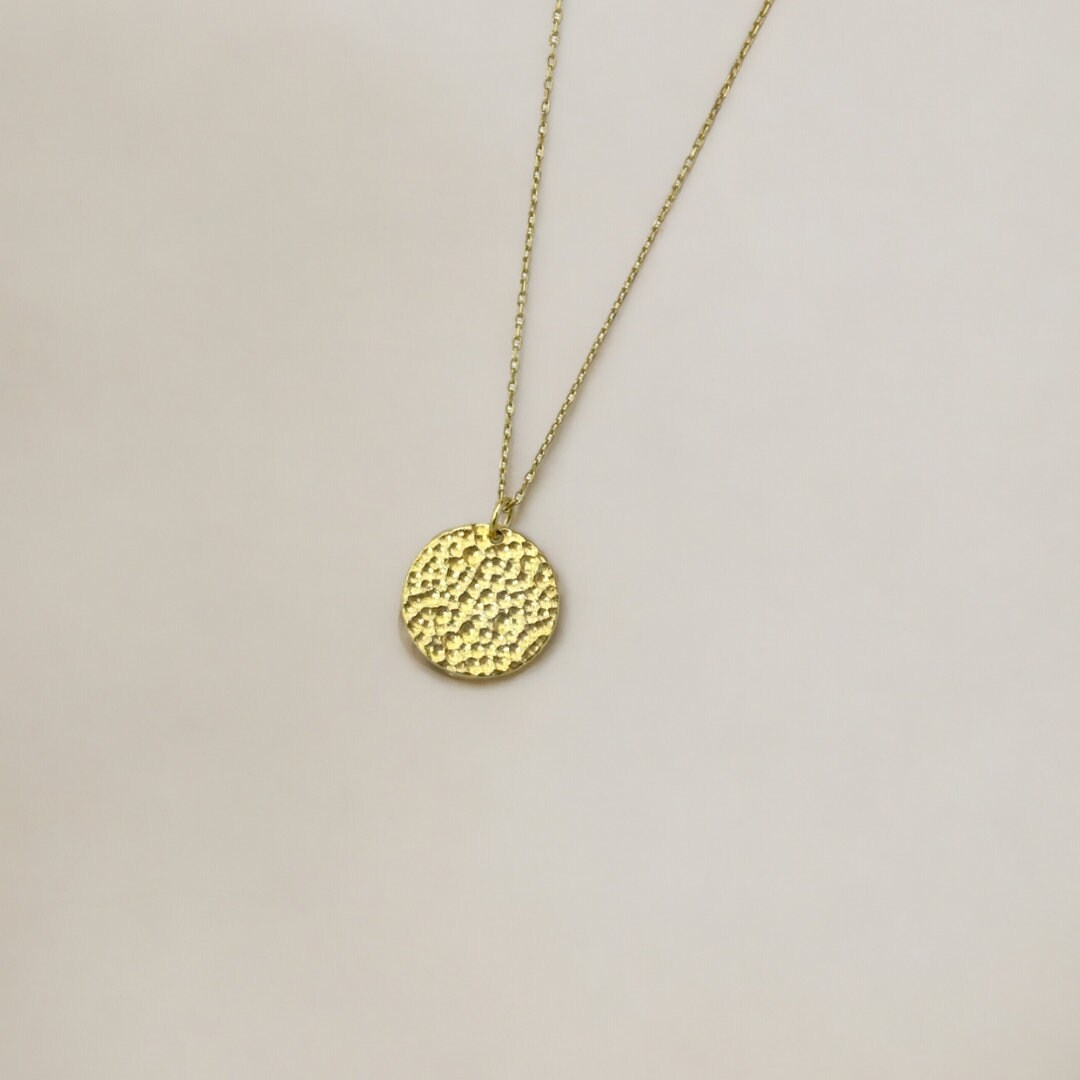 Silver Round Disc Necklace, Minimalist Round Circle Necklace, Dainty ...