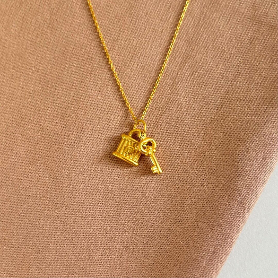 Silver Lock Key Necklace, Heart and Key or Lock and Key Pendant ...