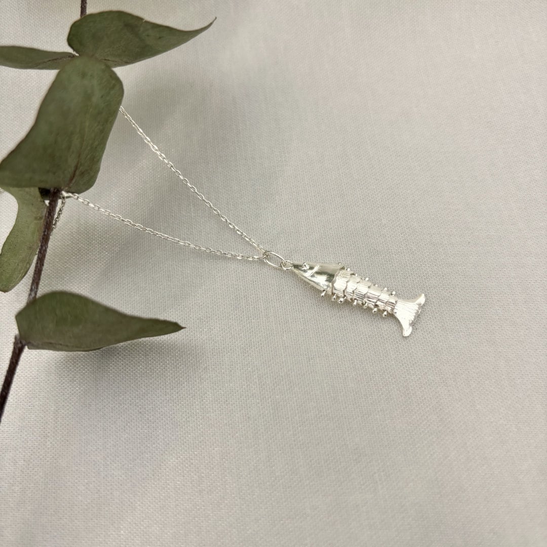 Fish Motif Necklace, Movable Fish Necklace, Sterling Silver Necklace ...