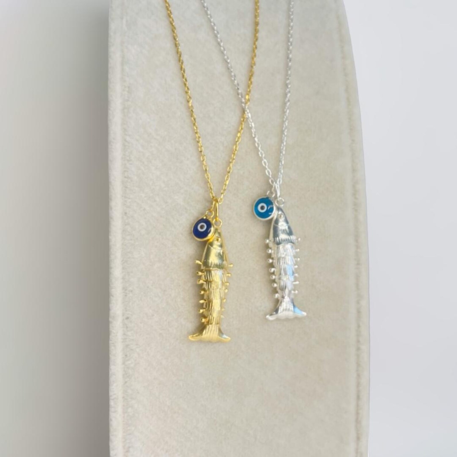 Fish Motif Necklace, Movable Fish Necklace, Sterling Silver Necklace ...