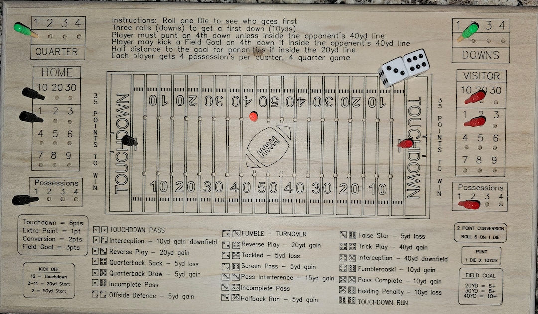 Football Dice Game - Etsy