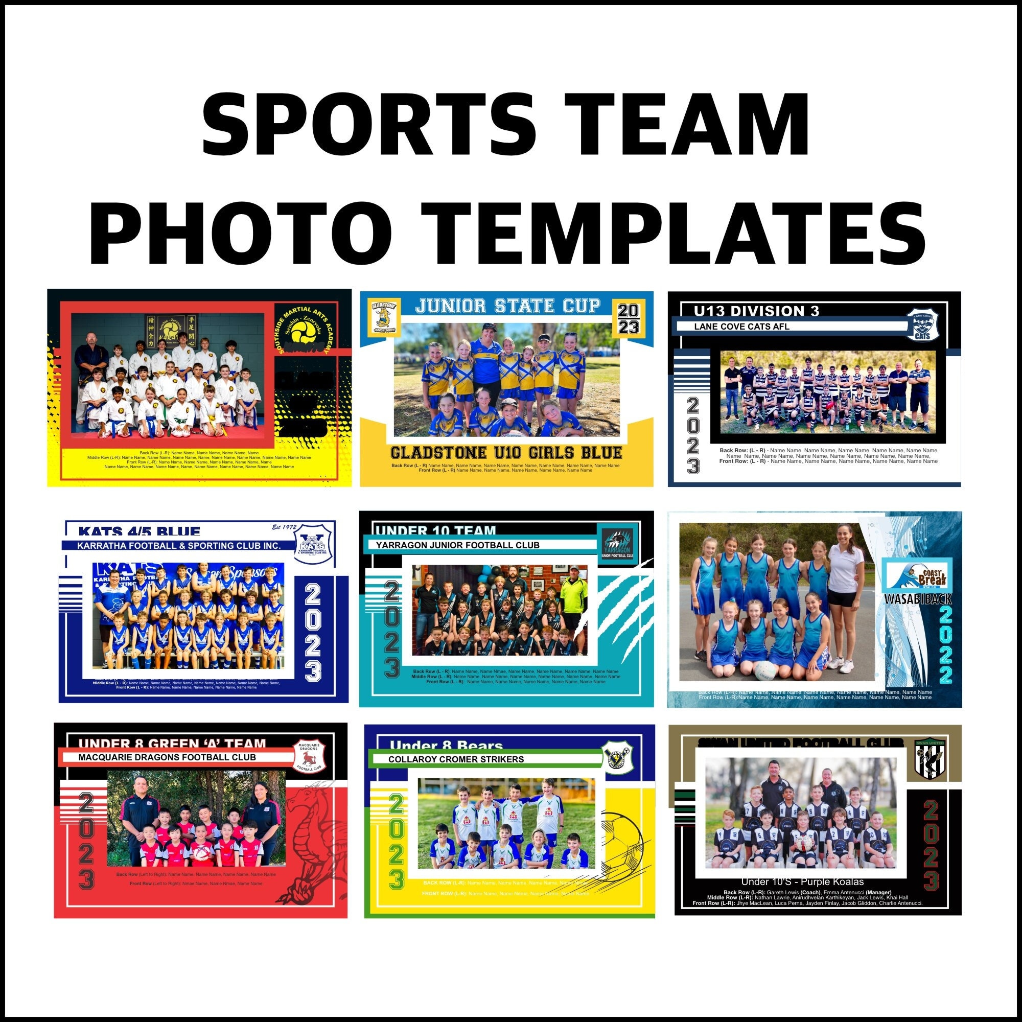 Custom Sports Team Photo Template - Etsy