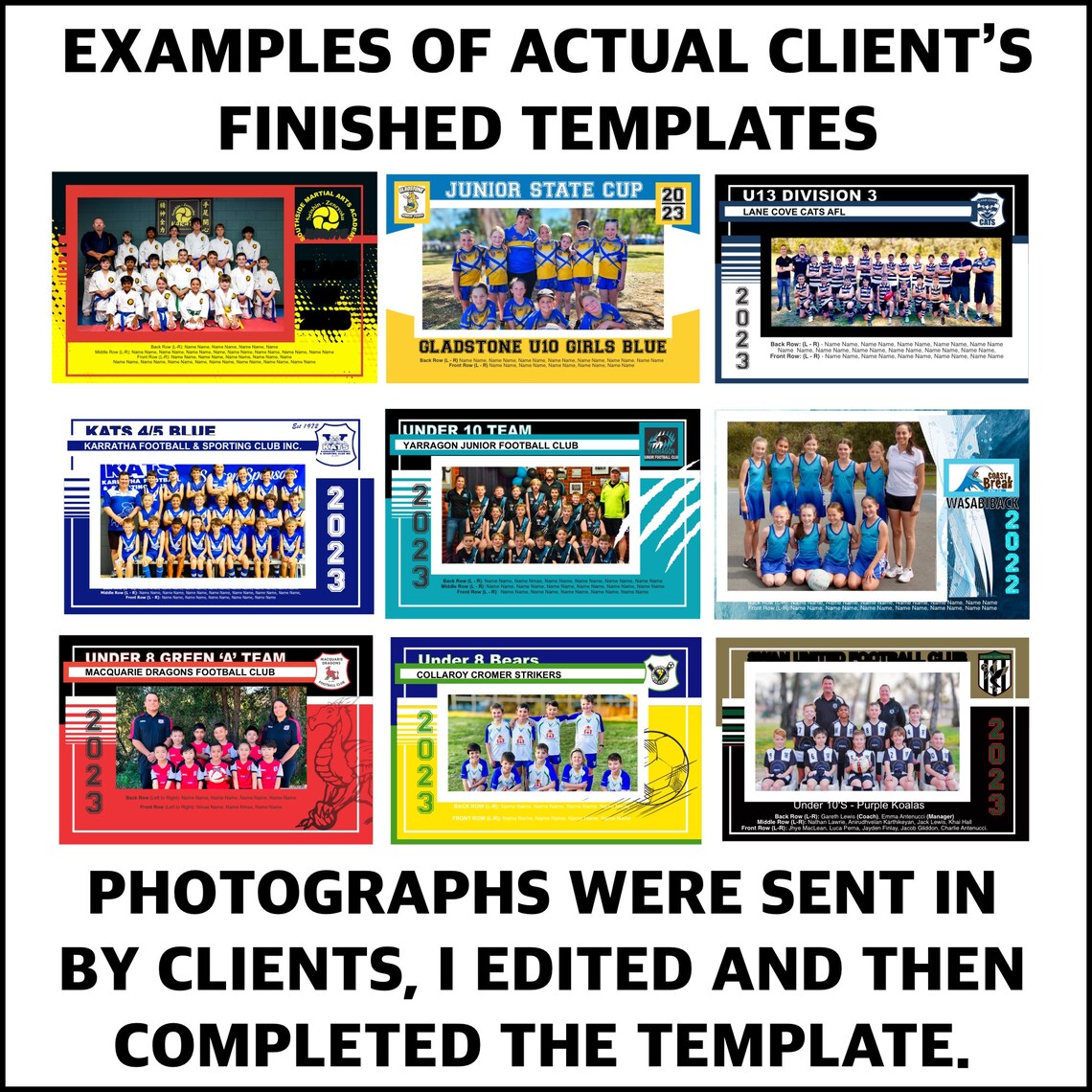 Custom Sports Team Photo Template - Etsy