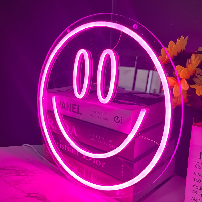 Smiley Face Neon Sign,led Light Signs for Bedroom Wall Decor,led Neon ...