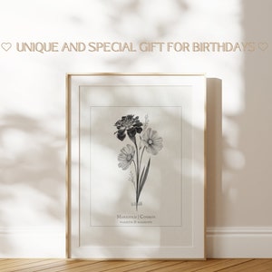 October Birth Flower Bouquet | Marigold & Cosmos | Digital Art for ...