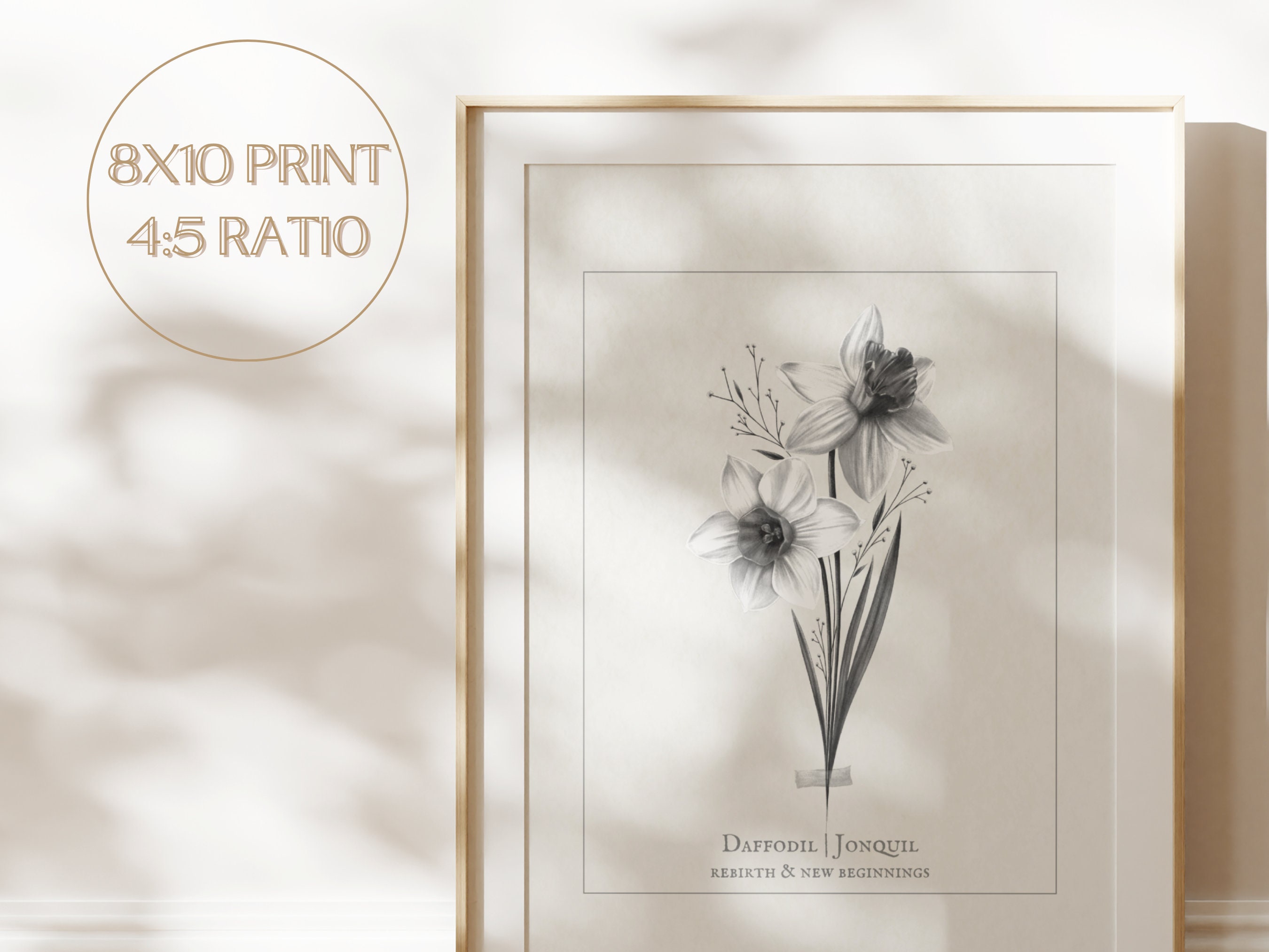 March Birth Flower Bouquet Daffodil and Jonquil Digital Art for Prints ...