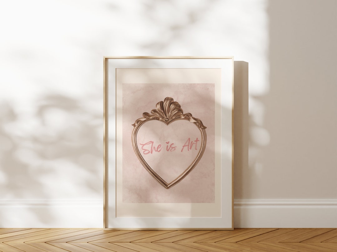 She is Art Coquette Quote Room Decor | Trendy Pink Girly Aesthetic ...