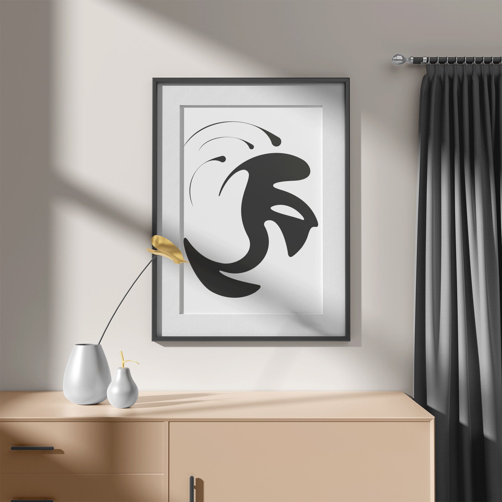 Black Lines Wall Art, Minimalist Art, Modern Simple Art, Abstract Art ...