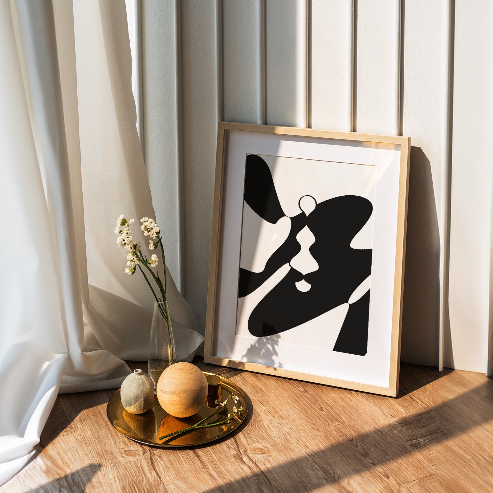Human Figures, Black Lines Wall Art,abstract Black Lines Art ...