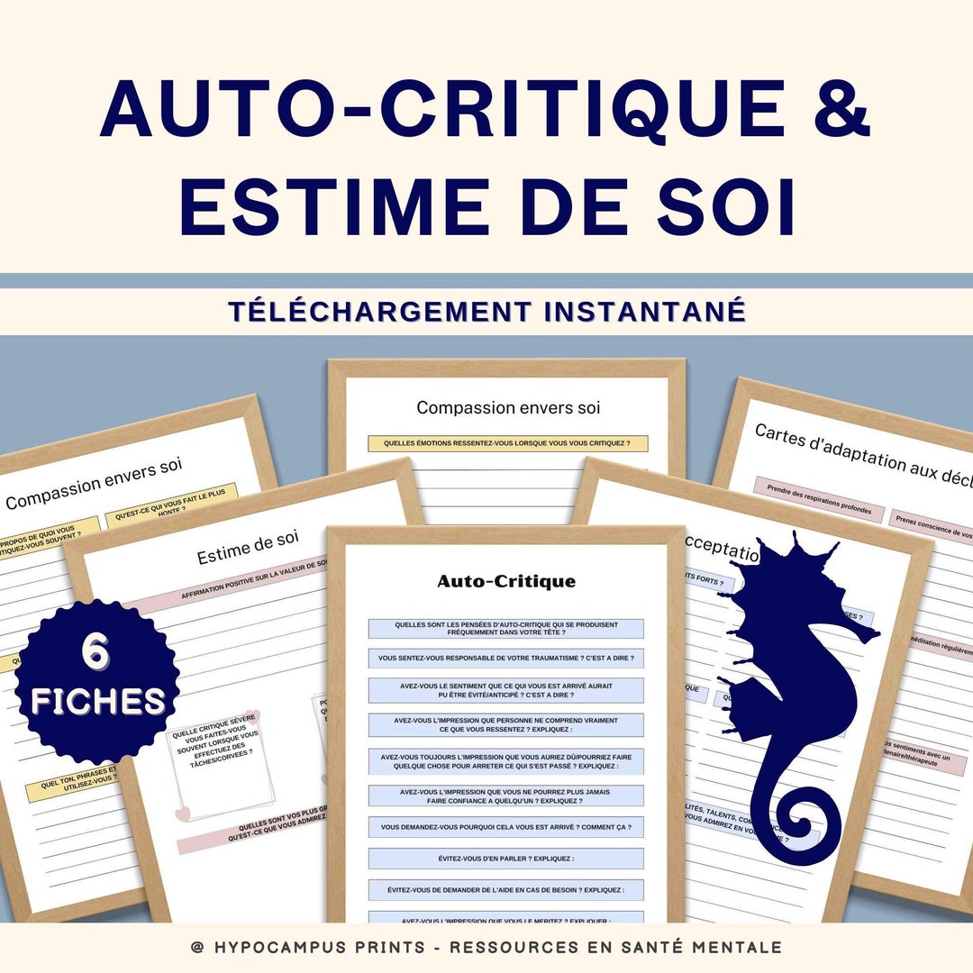 6 Self-critique & Self-esteem Worksheets Self-confidence Inner ...