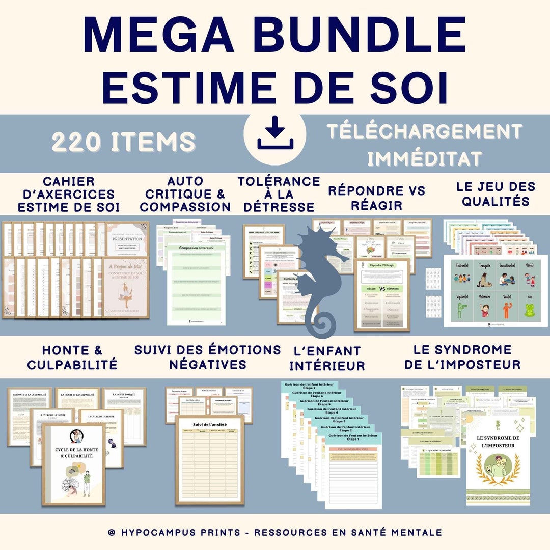 Mega Bundle Self-esteem Workbook Imposter Syndrome Shame & Guilt Inner ...