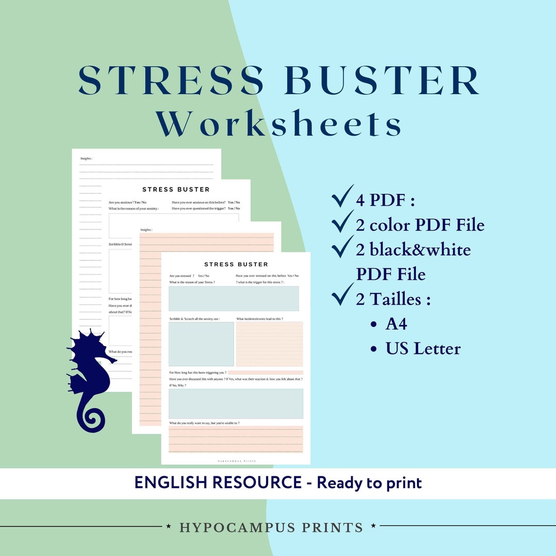 Stress Buster, Stress Management Worksheets, Burnout Prevention ...