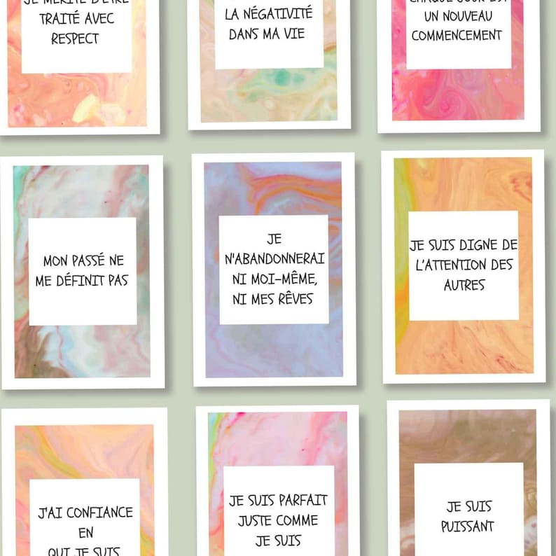 Positive Affirmation Cards Emotion Management Self-esteem Affirmation ...