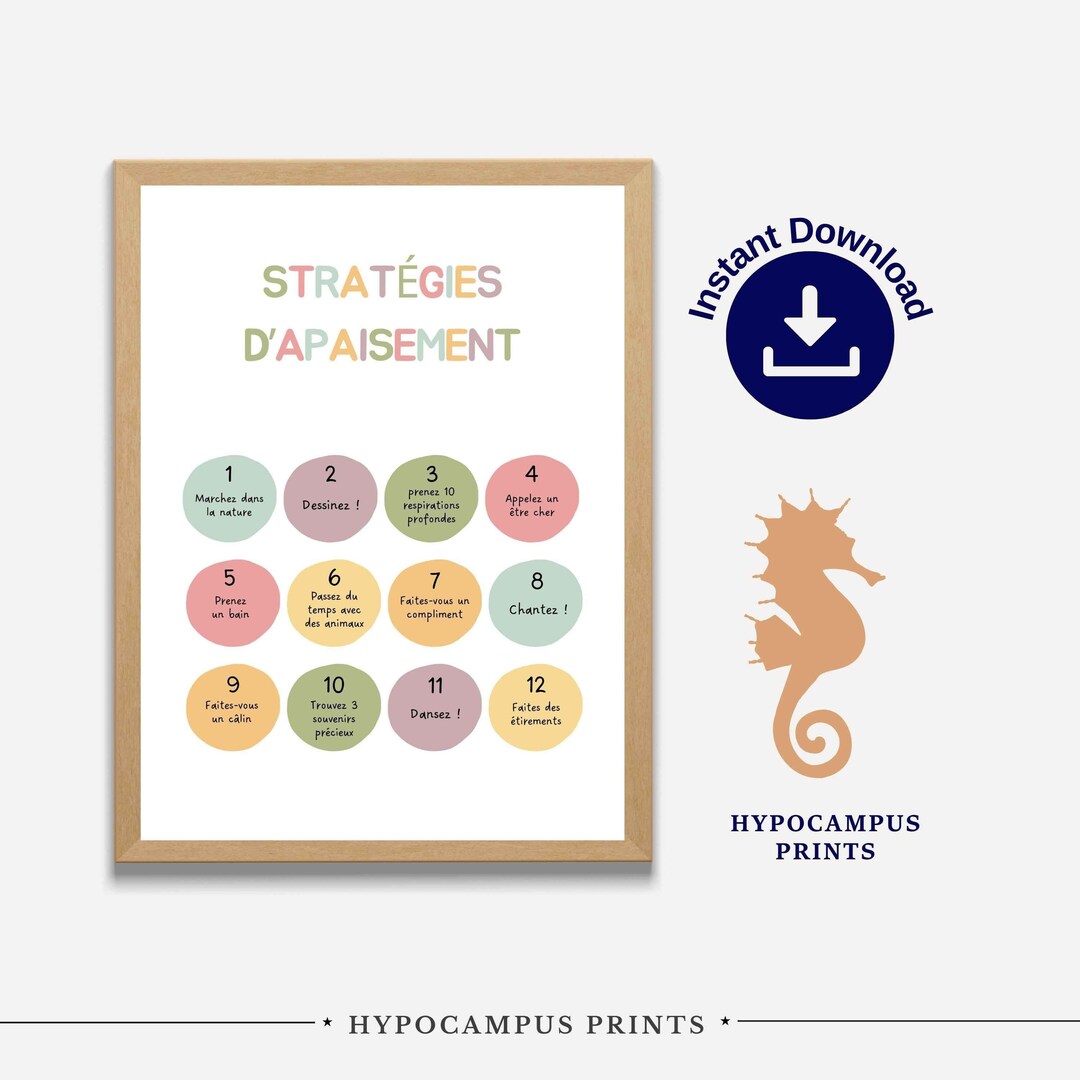 Calming Technique, Therapy Office Poster, Self-regulation, Therapy Tool ...