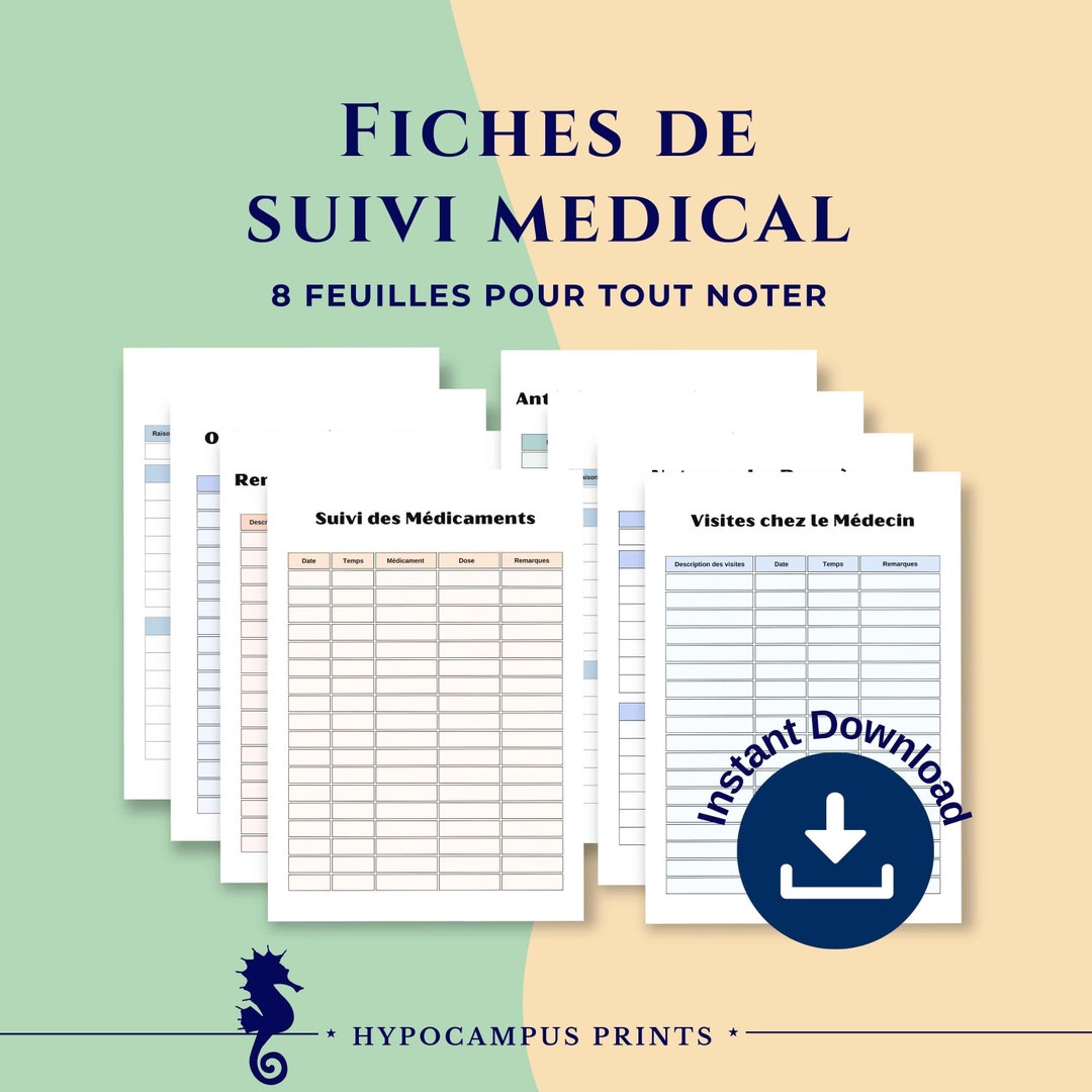 Medical Tracking Sheets, 8 Pages to Record Your Therapeutic ...