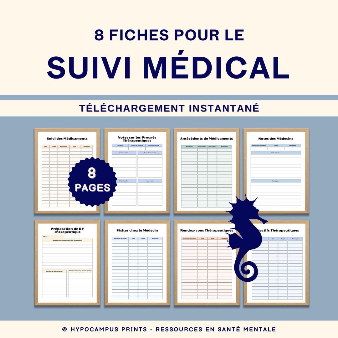Medical Tracking Sheets, 8 Pages to Record Your Therapy Appointments ...