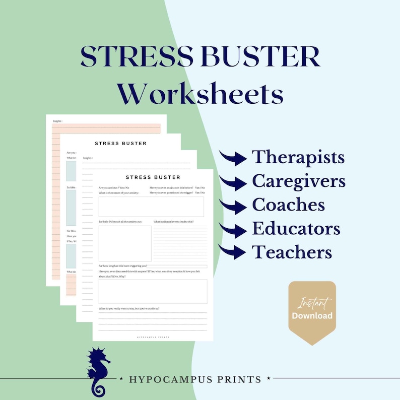 Stress Buster, Stress Management Worksheets, Burnout Prevention ...
